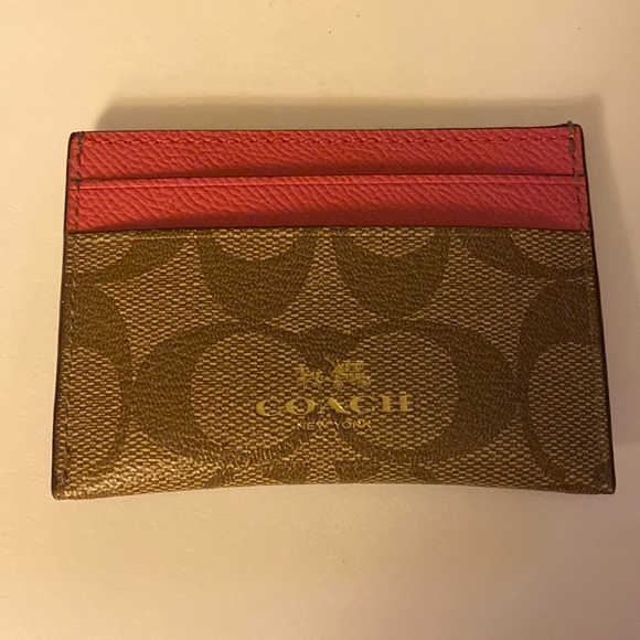 Coach | Bags | Nwot Coach Slim Id Card Case In Signature Coated Tan ...